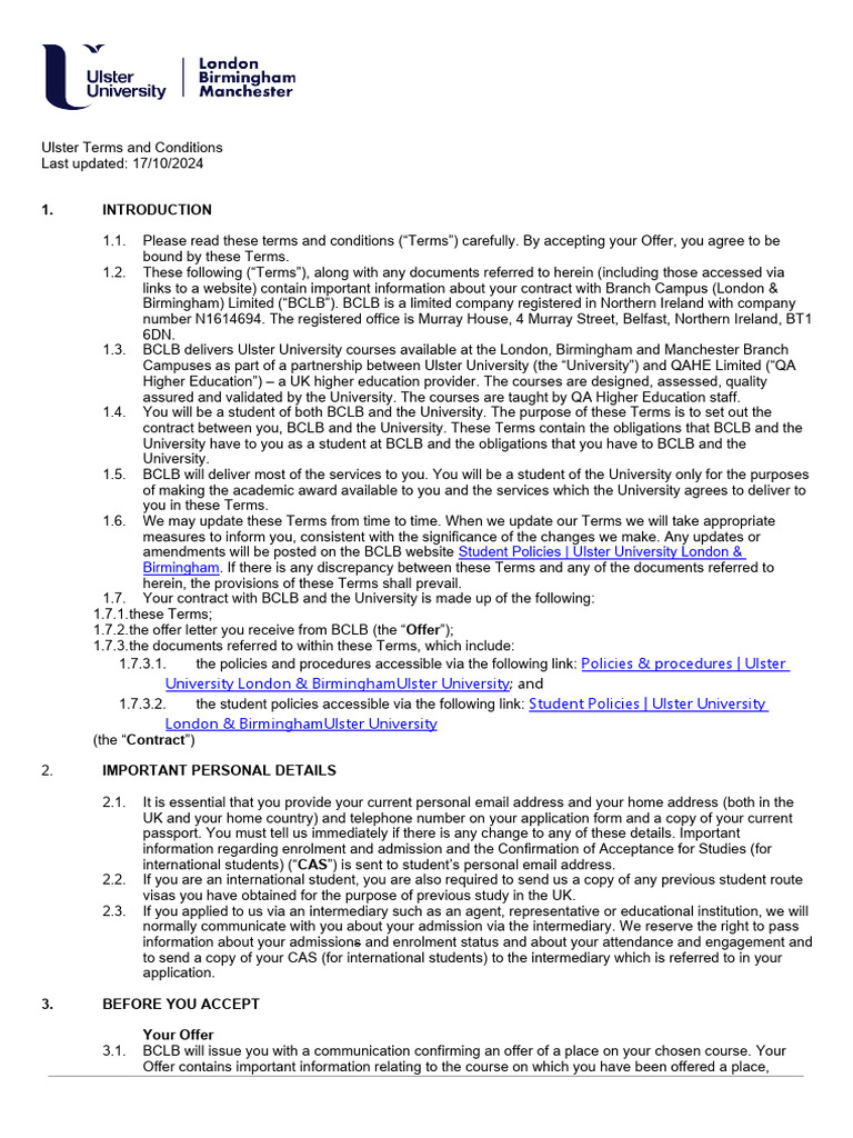 Ulster-QAHE-Terms-and-Conditions_2025 | PDF | Payments | Credit Card