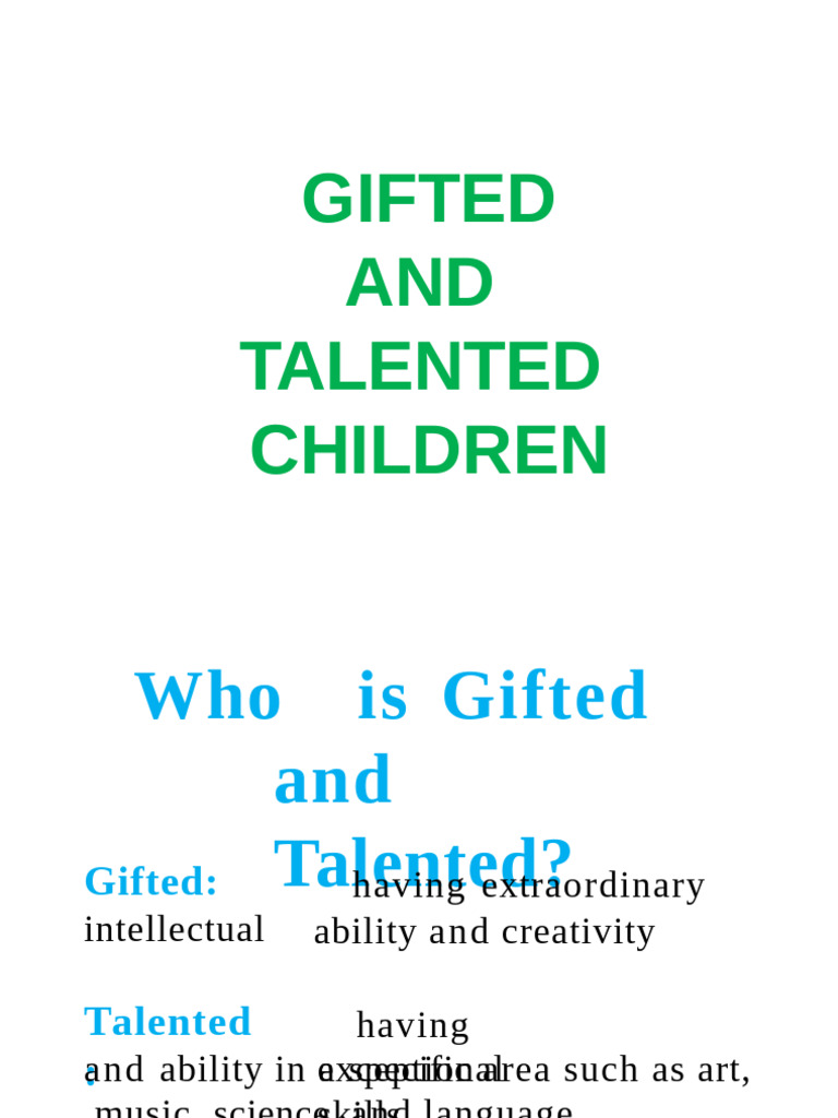 Gifted and Talented | PDF | Gifted Education | Creativity