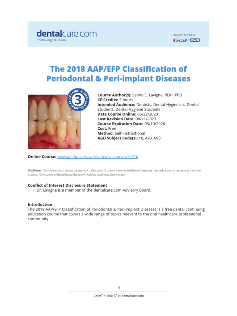 Classification of Periodontal & Peri-Implant Diseases | PDF ...