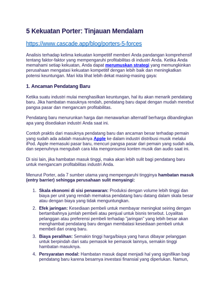 Sesi 6 Porter 5 Forces | PDF