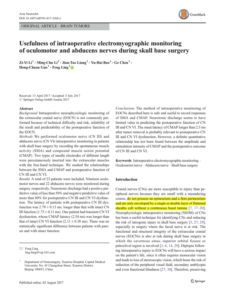 2017 AN Usefulness of Intraoperative Electromyographic Monitoring of ...