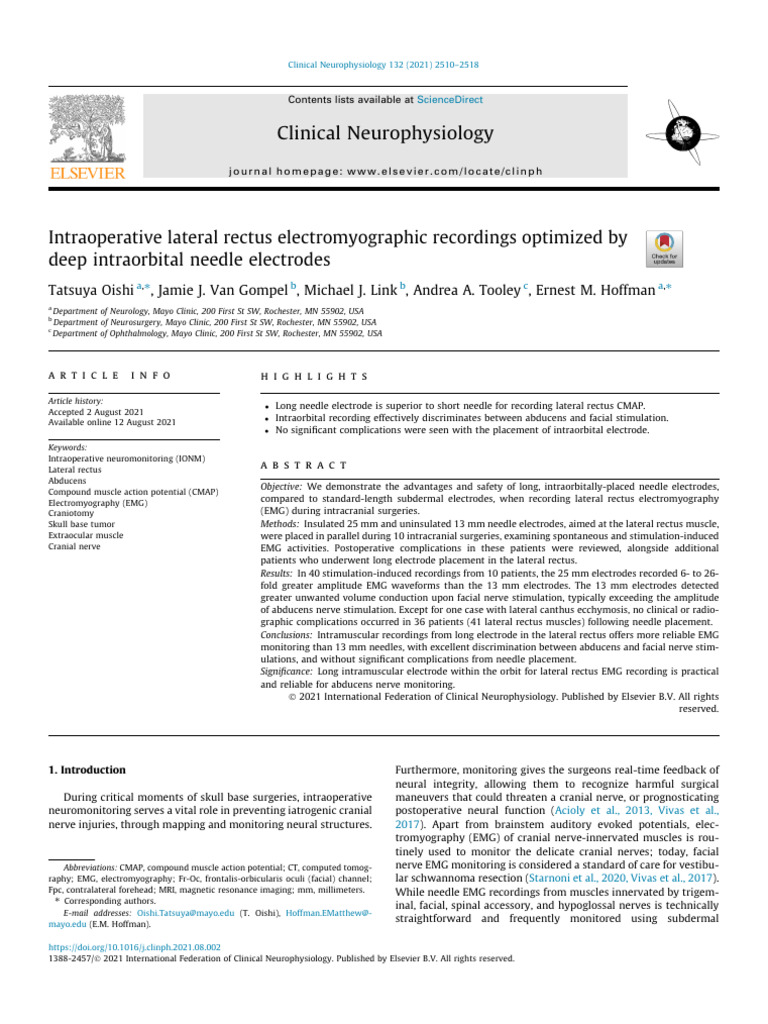 2021 CN Intraoperative Lateral Rectus Electromyographic Recordings Optimized by Deep ...