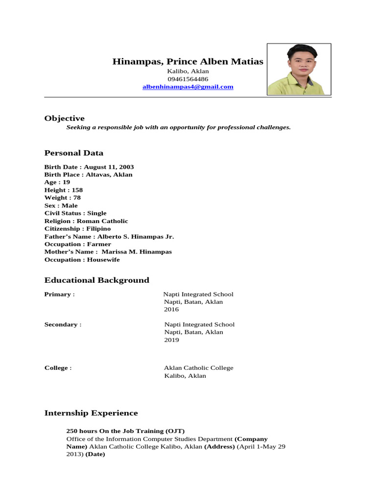 Resume Ict - Hinampas Alben | PDF