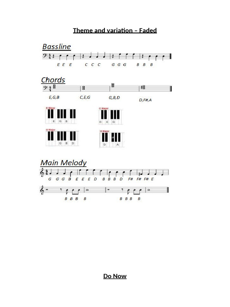 Theme and Variation Resource - Faded | PDF