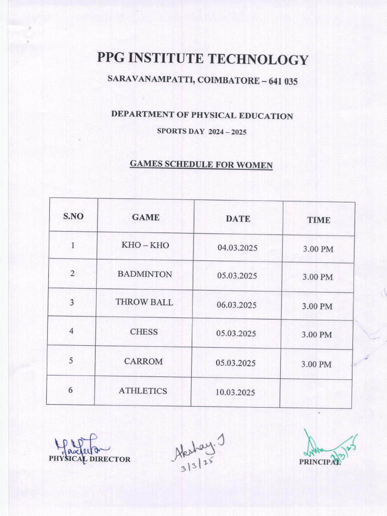 Sport Day Event Details | PDF