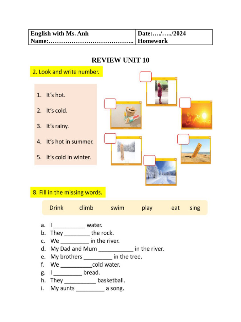 Review Unit 10 | PDF