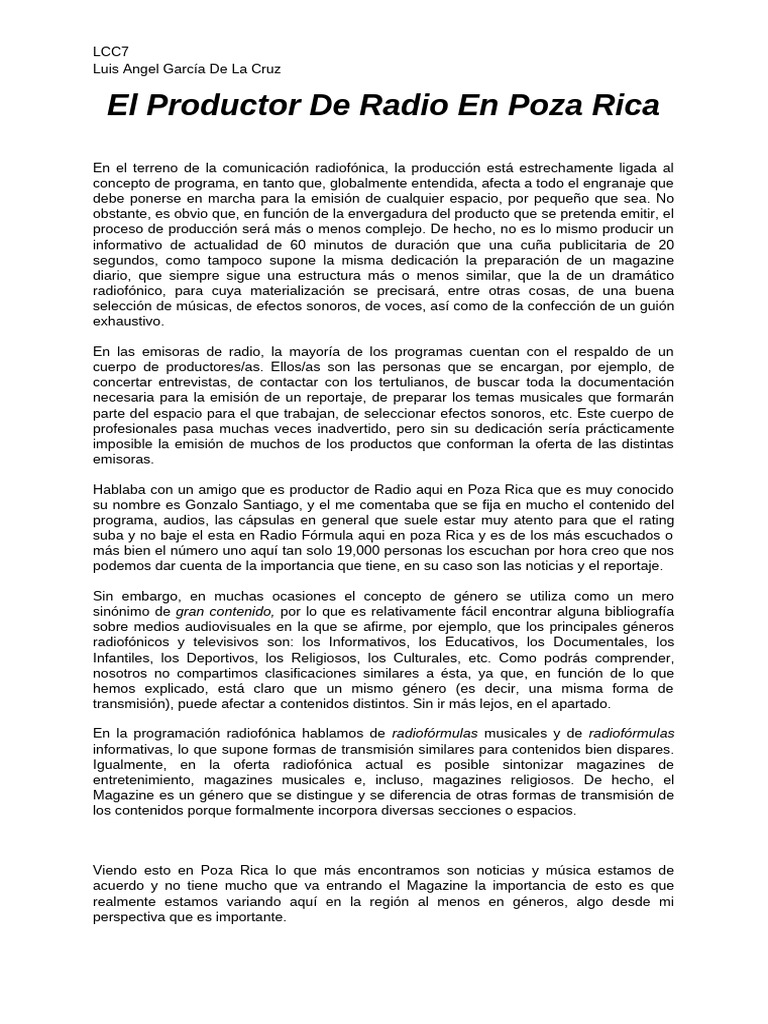 Productores de Radio en Poza Rica | PDF | Radiodifusión