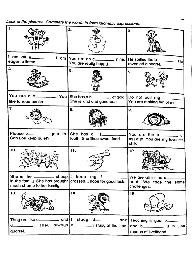 Idioms and Proverb Exercise | PDF