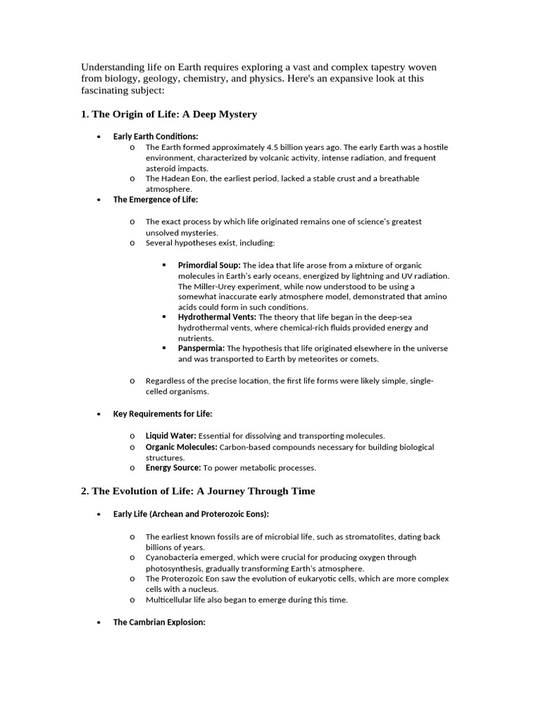 Exploring Life's Origins and Evolution | PDF | Earth Sciences | Life