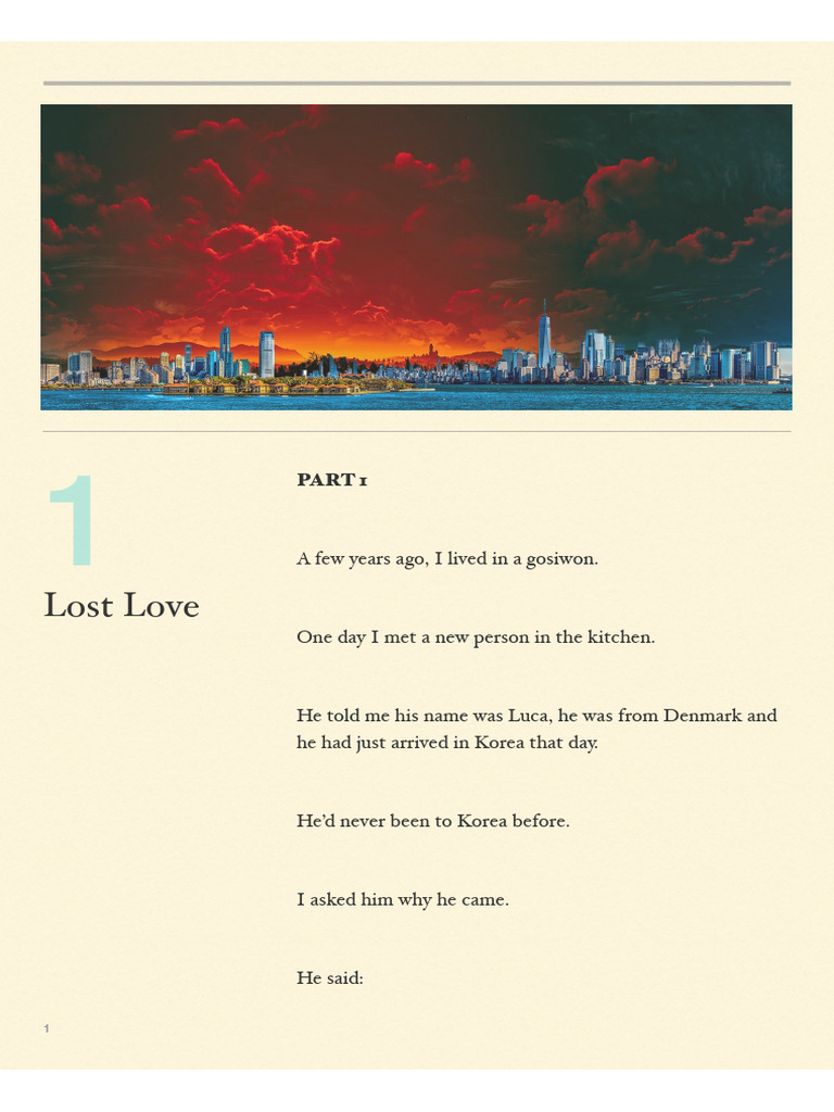 런던쌤 Audio Story Level 1 - Lost Love Part 1 | PDF