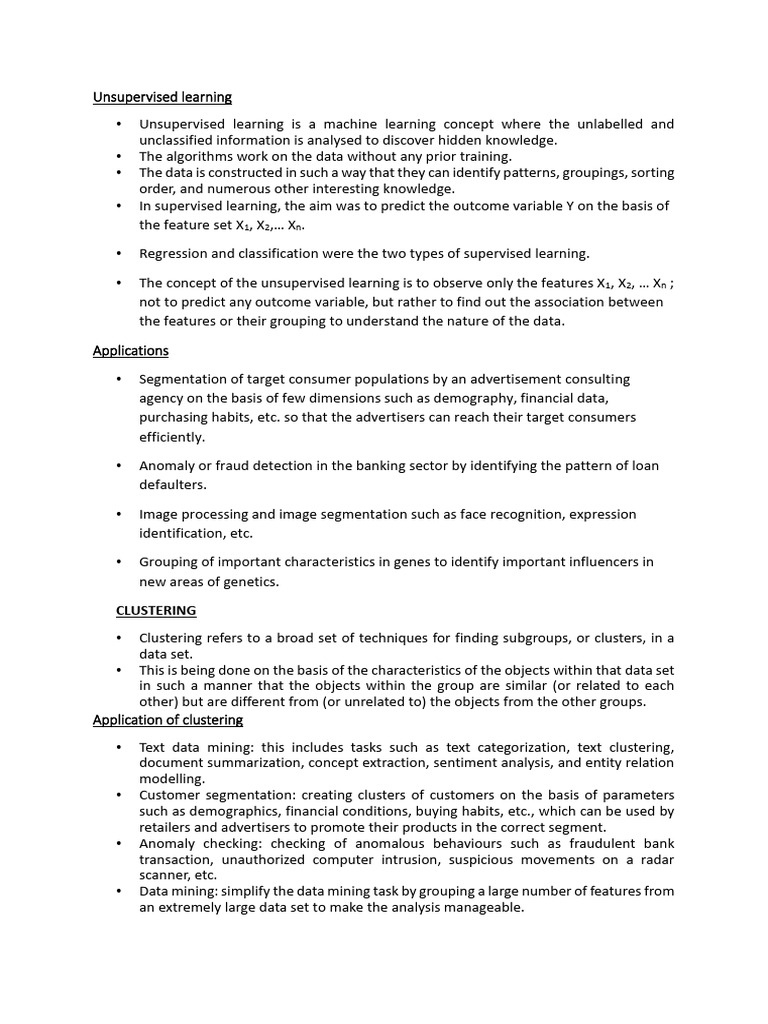 13 Unsupervised Learning | PDF | Cluster Analysis | Machine Learning