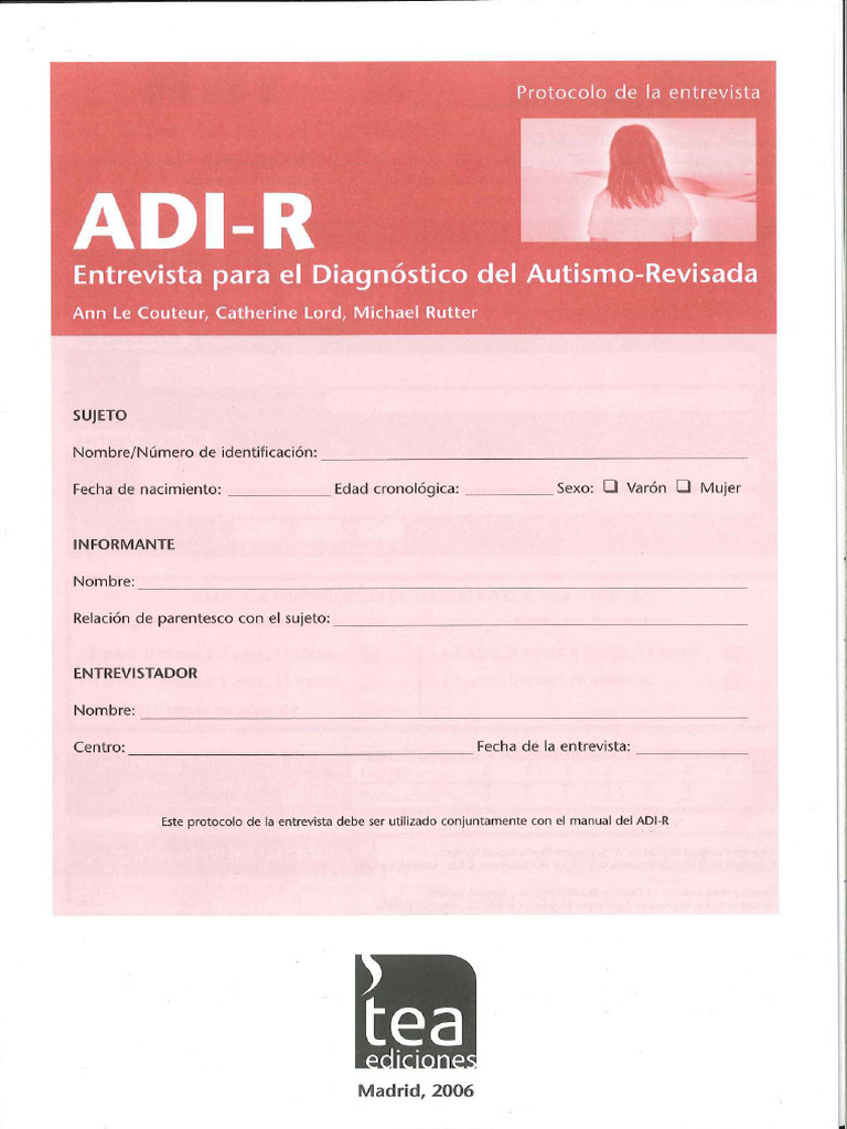 ADI-R - Protocolo de Entrevista TEA | PDF