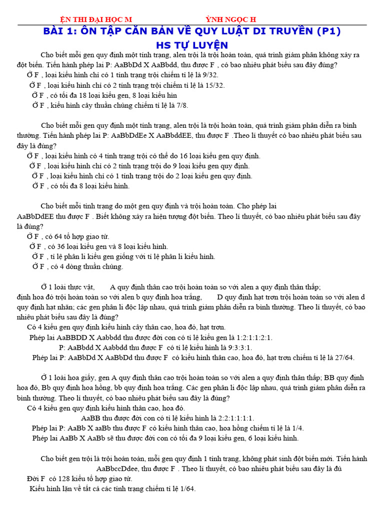 01.Tu luyen ÔN TẬP CƠ BẢN VỀ QLDT PDF | PDF