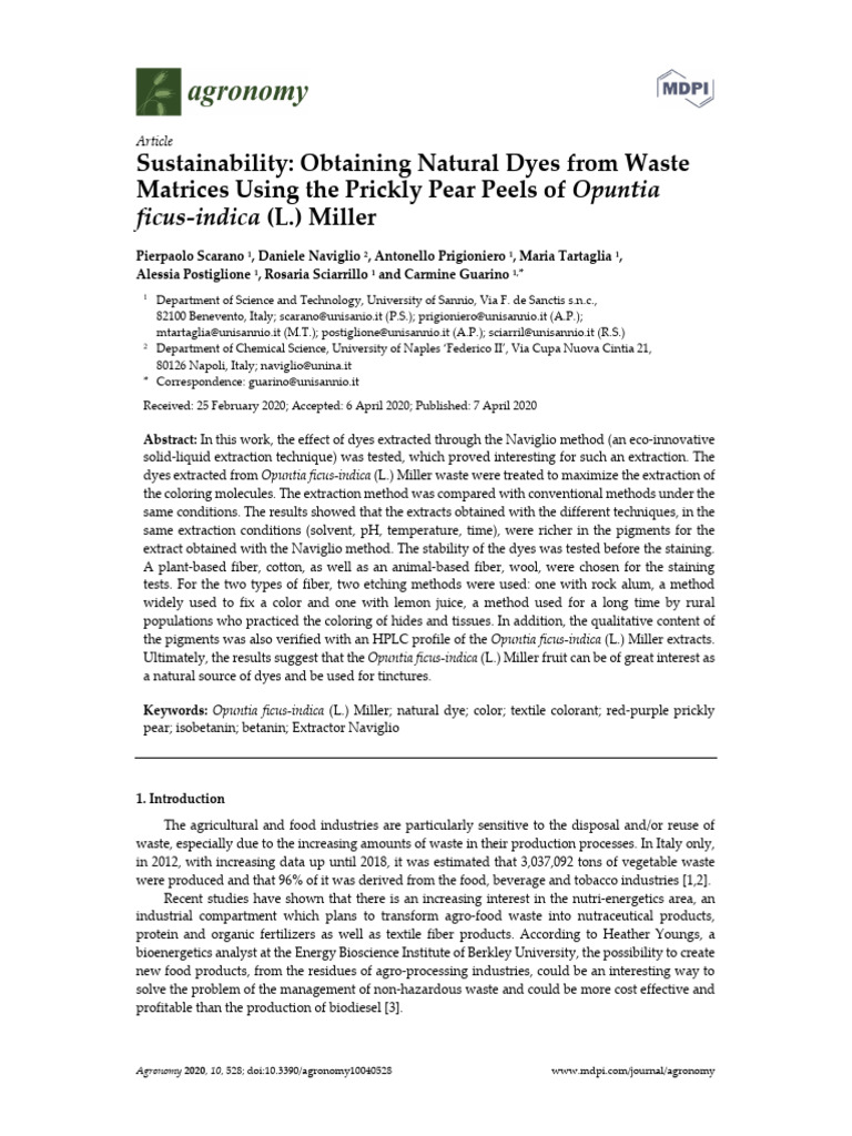 Sustainability Obtaining Natural Dyes From Waste M | PDF | Thin Layer ...