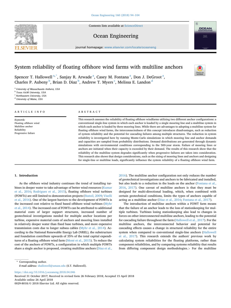 17.system Reliability of Floating Offshore Wind Farms With Multiline ...