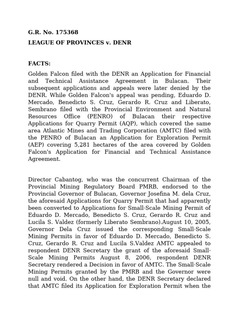 LEAGUE OF PROVINCES vs. DENR | PDF | Public Law | Justice