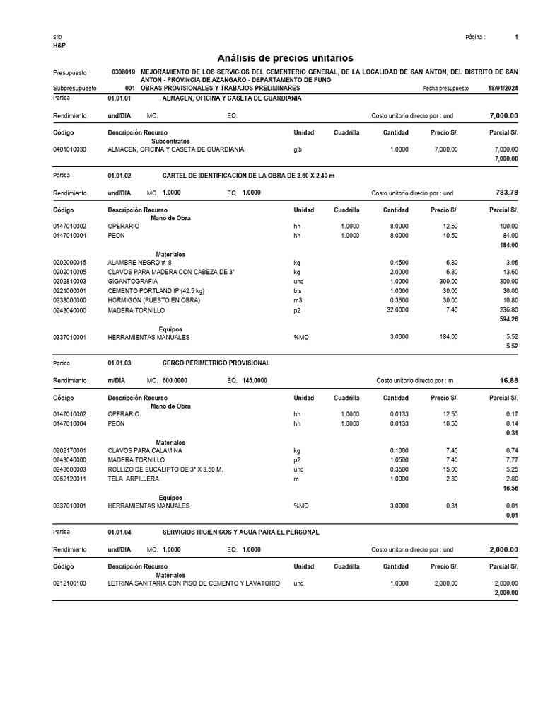 Acu-Obras Preliminares | PDF