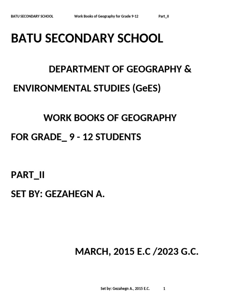 Geography Work Books - II - 9-12-1-1-1-1 | PDF | Wound | Cloud
