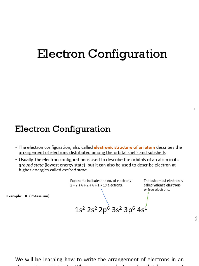 Chapter 4 Lesson 2 Electron Configuration | PDF | Electron ...