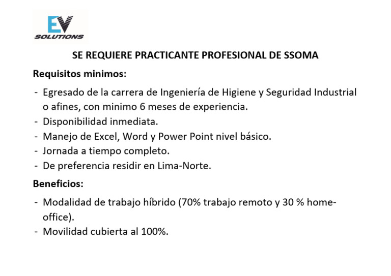 Banner de Solicitud de Practicante Profesional - E&v | PDF