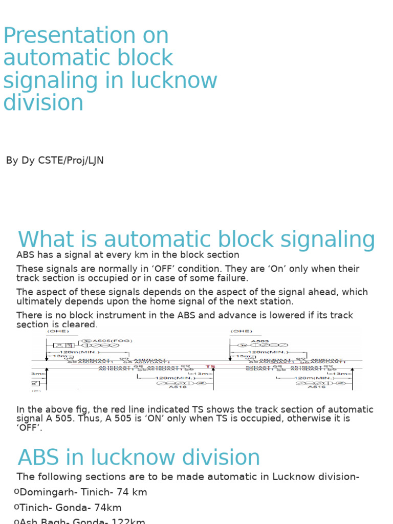 Presentation On Automatic Block Signaling in Lucknow Division | PDF ...
