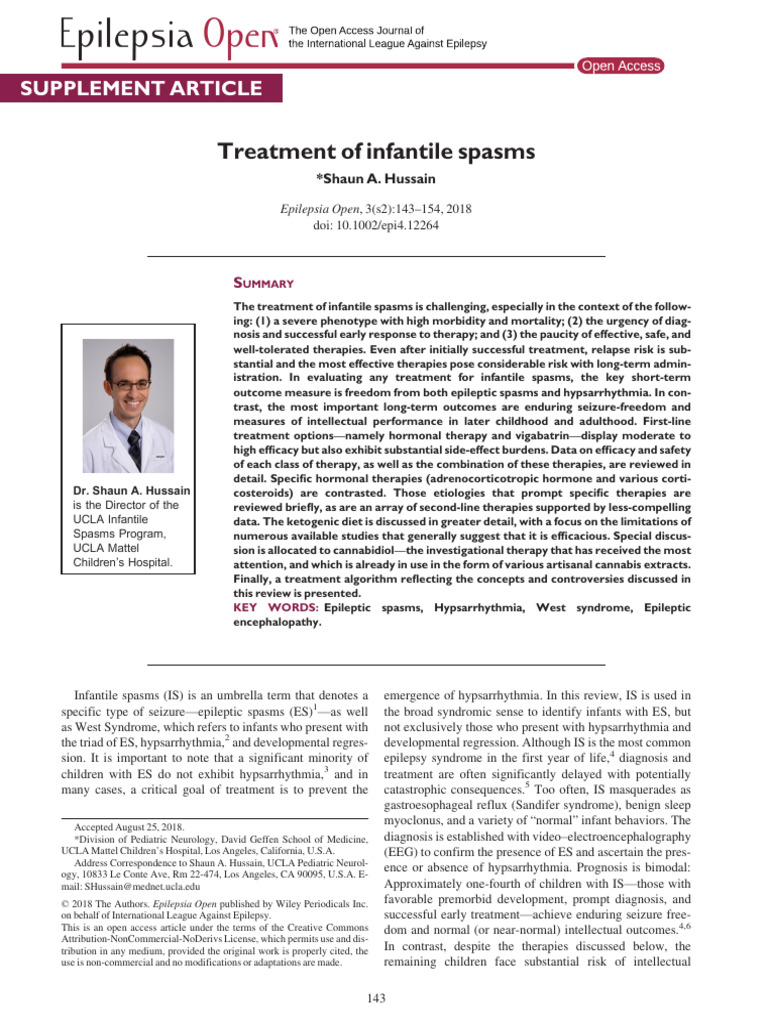 2018 ILAE Treatment of Infantile Spasms-1 | PDF | Epilepsy ...