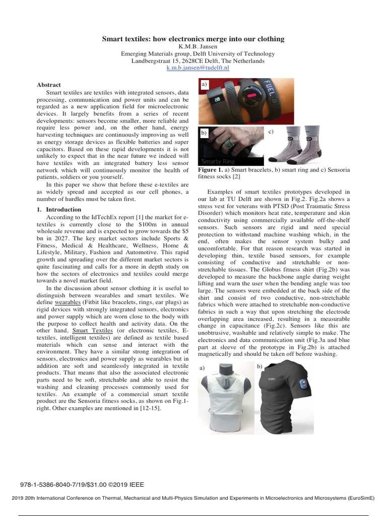 Integrating Stretchable Circuits in Apparel | PDF | Printed Circuit ...
