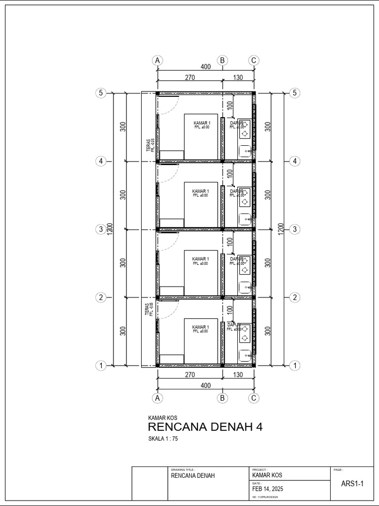 RENCANA DENAH KOS REFERENSI 4 | PDF
