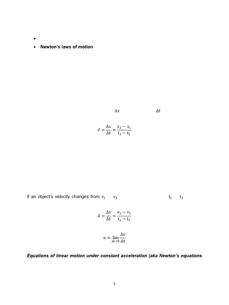 1a. Newtons - Laws - of - Motion - SHARED | PDF | Velocity | Acceleration