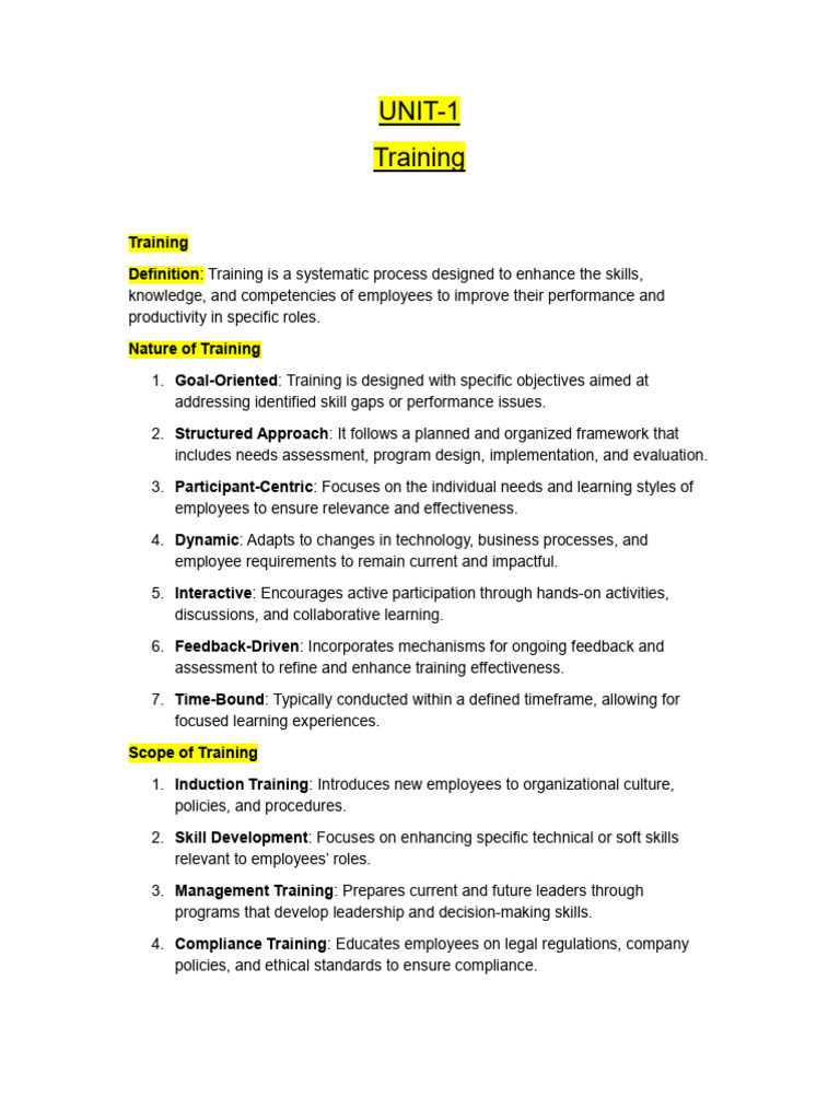 Unit 1 | PDF | Learning | Employee Retention