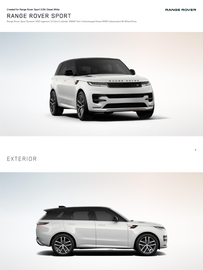 Range Rover Sport White Diesel | PDF | Anti Lock Braking System ...