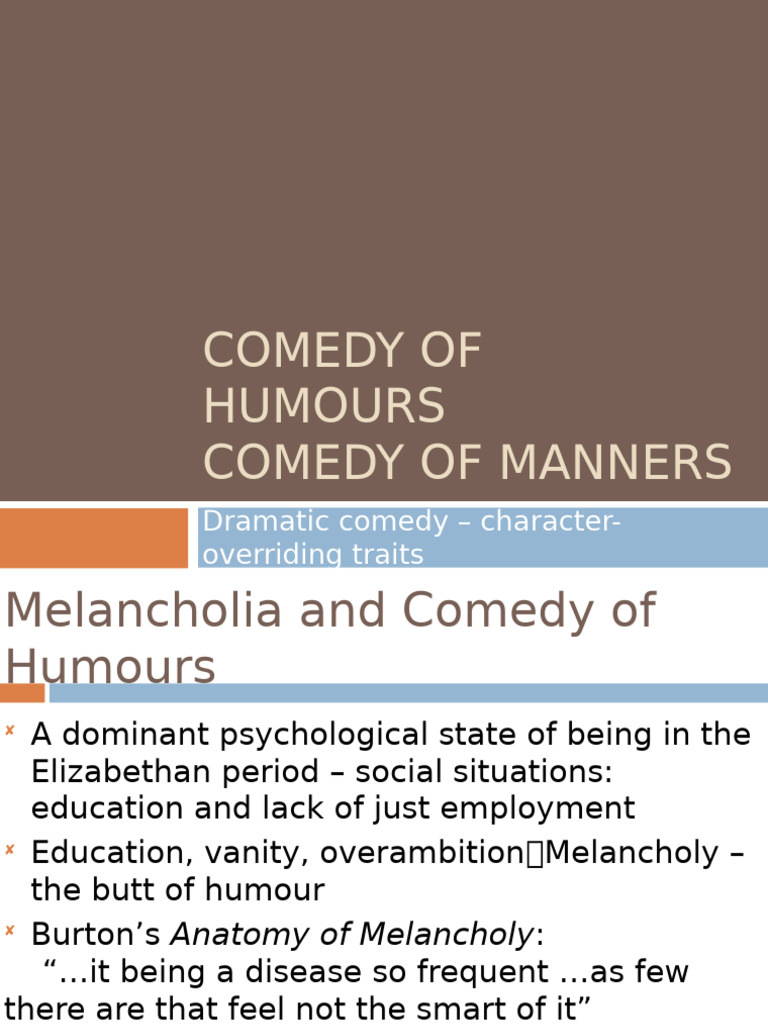 Comedy of Humours | PDF