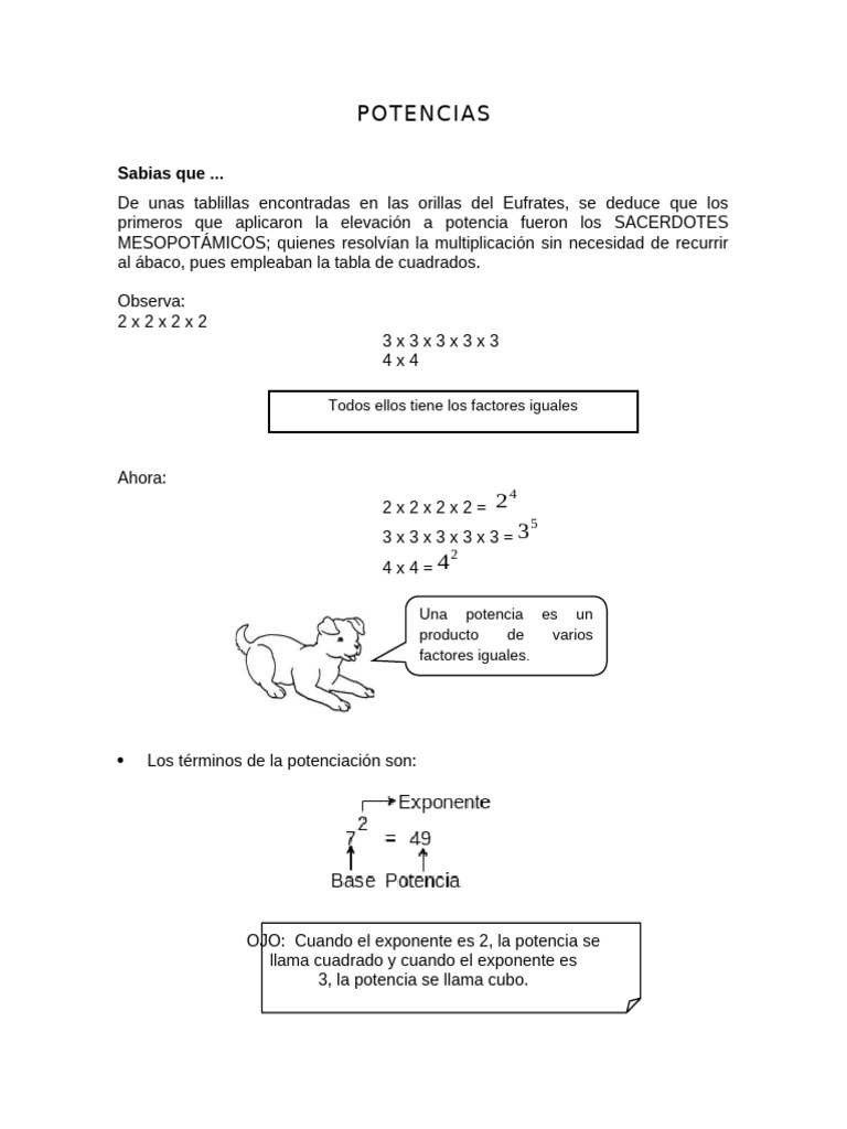 POTENCIAS | PDF | Exponenciación | Multiplicación