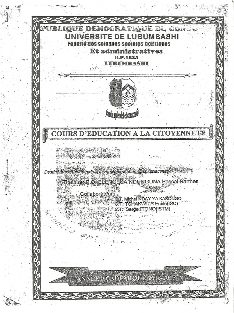 Éducation À La Citoyenneté | PDF