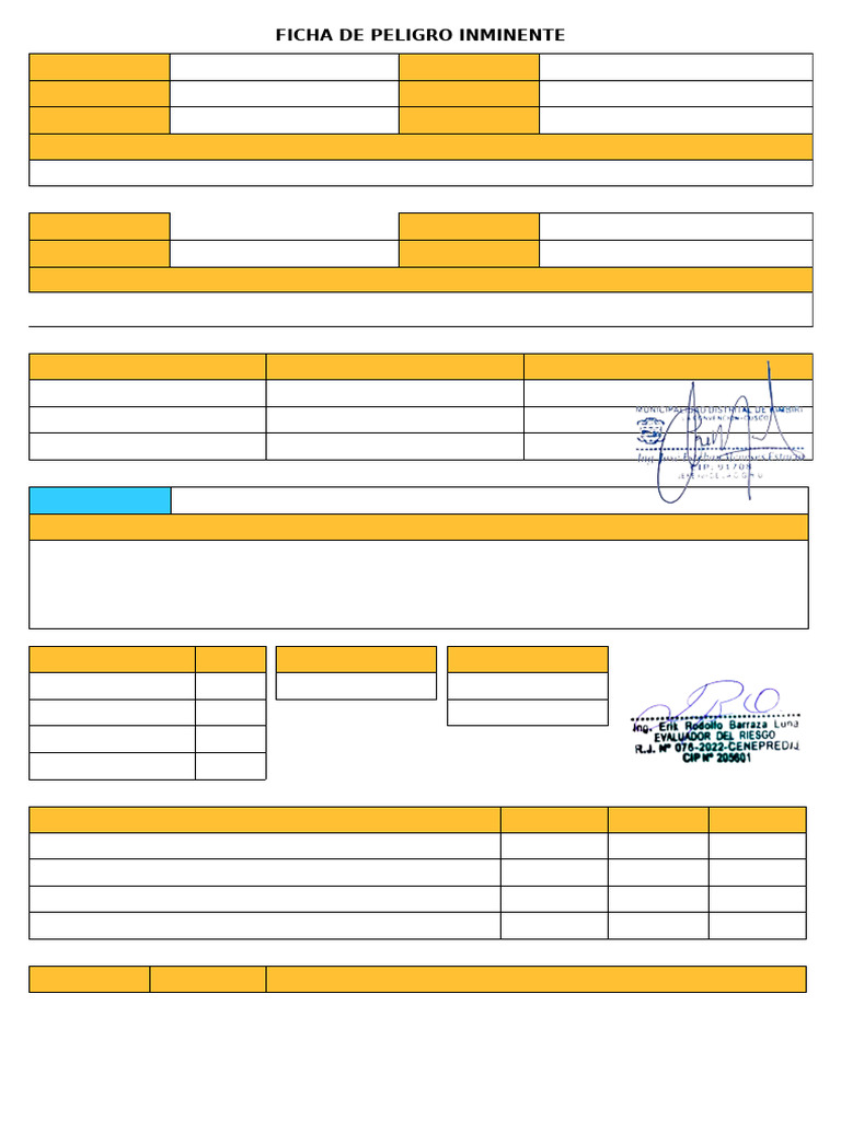 Ficha de Peligro Inminenete de Samaniato | PDF | Inundar | Hidrología