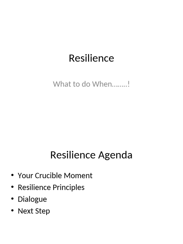 Building Resilience: Key Principles and Steps | PDF