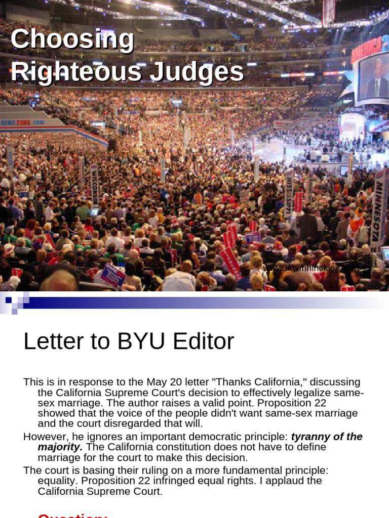 Lesson 21 Choosing Righteous Judges | PDF | Rhetoric