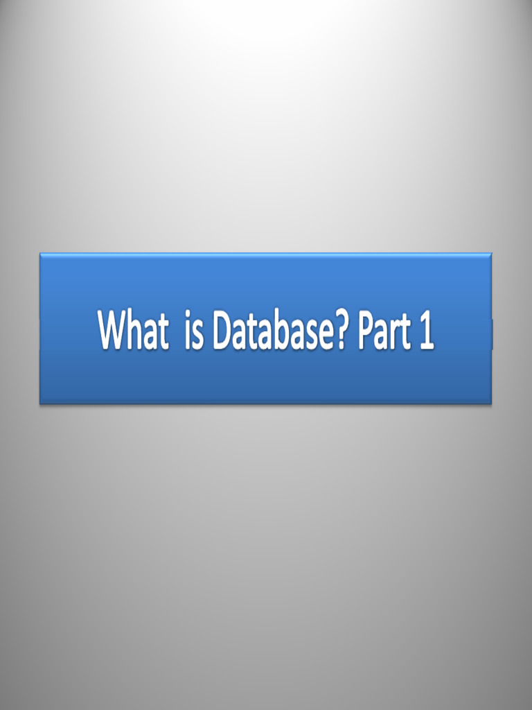 Whatisadatabase | PDF