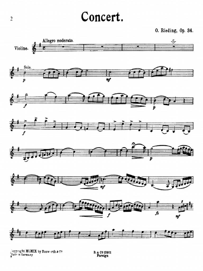 Filesdownloadclassicalrieding Concerto 1 Op 34 Violin PDF | PDF