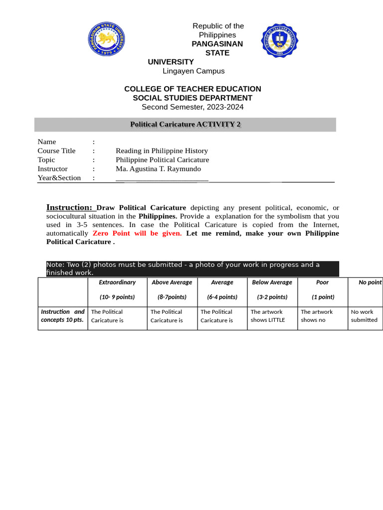 Acitivity 2 Political Caricature | PDF | Learning | Human Communication