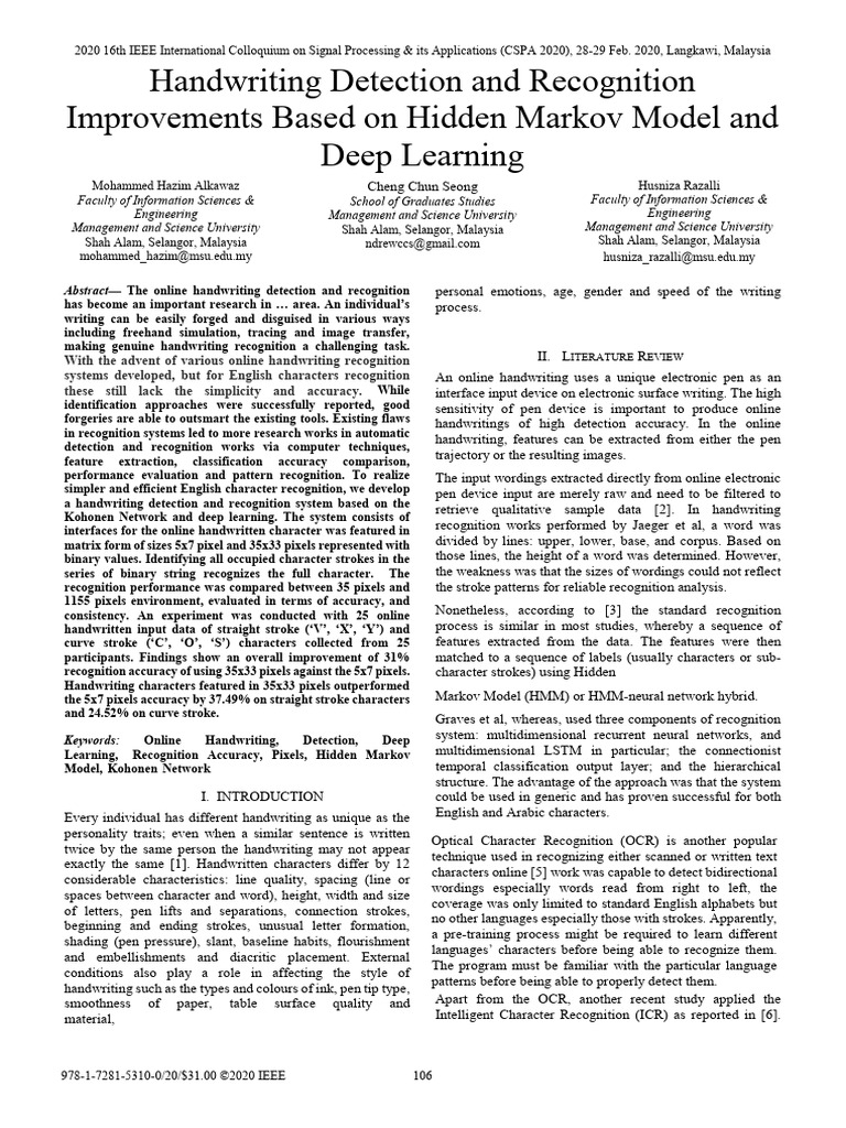 Hand Writing Document 2020 | PDF | Optical Character Recognition | Deep ...