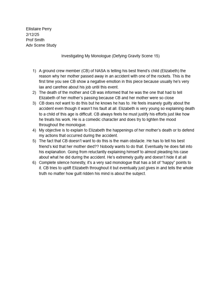 Monologue Analysis: Defying Gravity Scene | PDF