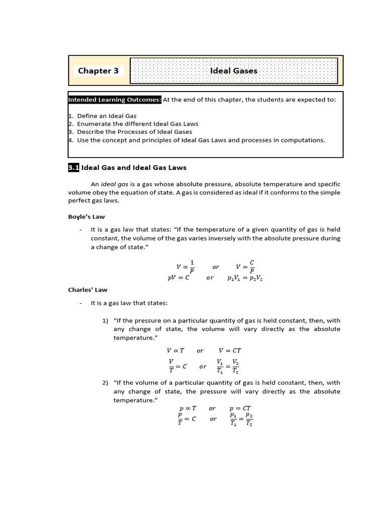 Understanding Ideal Gas Laws and Processes | PDF | Gases | Heat