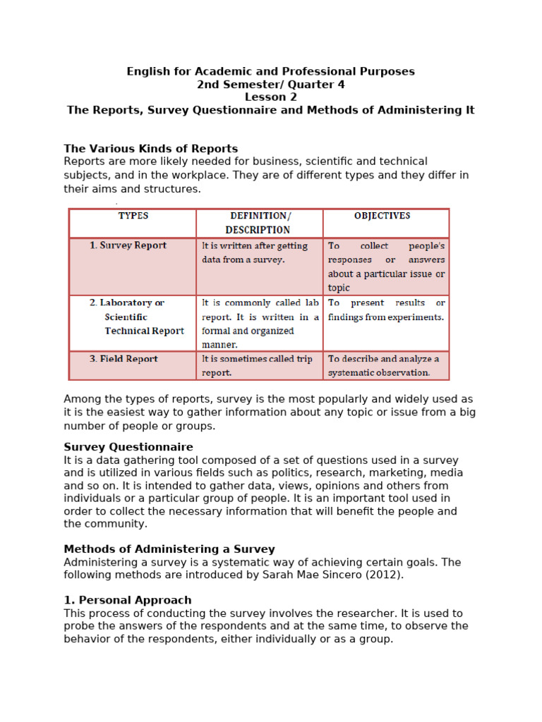 EAPP Handout Q2L2 Survey | PDF | Survey Methodology | Questionnaire