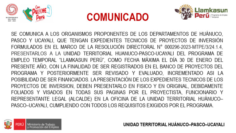 Comunicado Importante | PDF