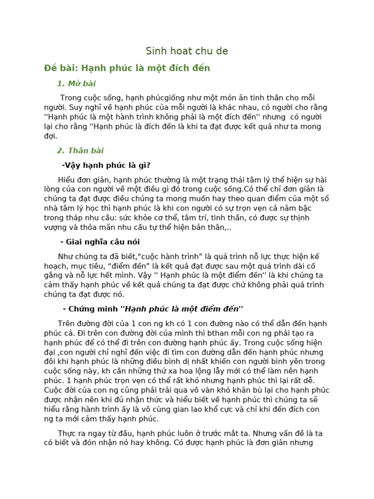 Sinh Hoat Chu de | PDF
