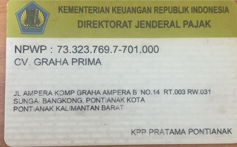 NPWP Graha Prima | PDF