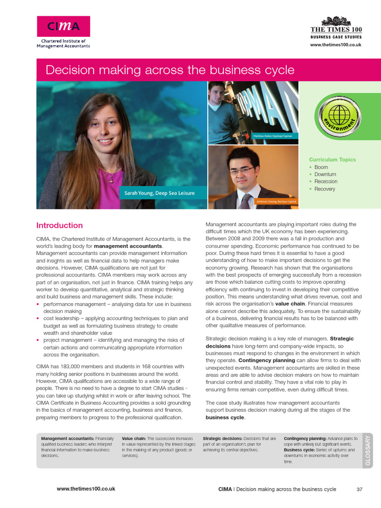 Case Study (CIMA) - Business Cycle Without Questions | PDF | Recession ...