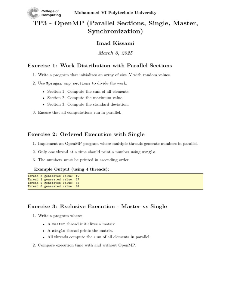 TP3 | PDF | Thread (Computing) | Parallel Computing