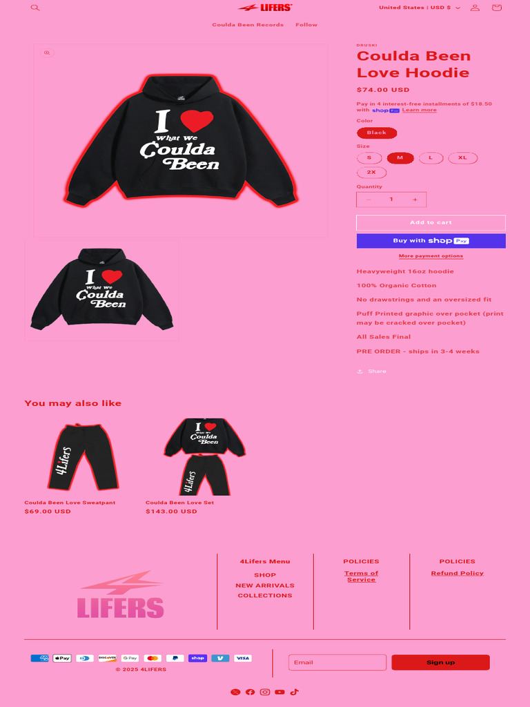 Coulda Been Love Hoodie – 4LIFERS | PDF